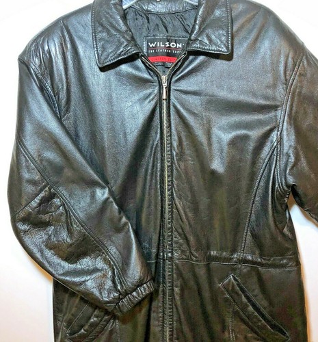 Vtg Wilsons Leather Experts Men's Leather Jacket Size M Black Medium-Length | eBay