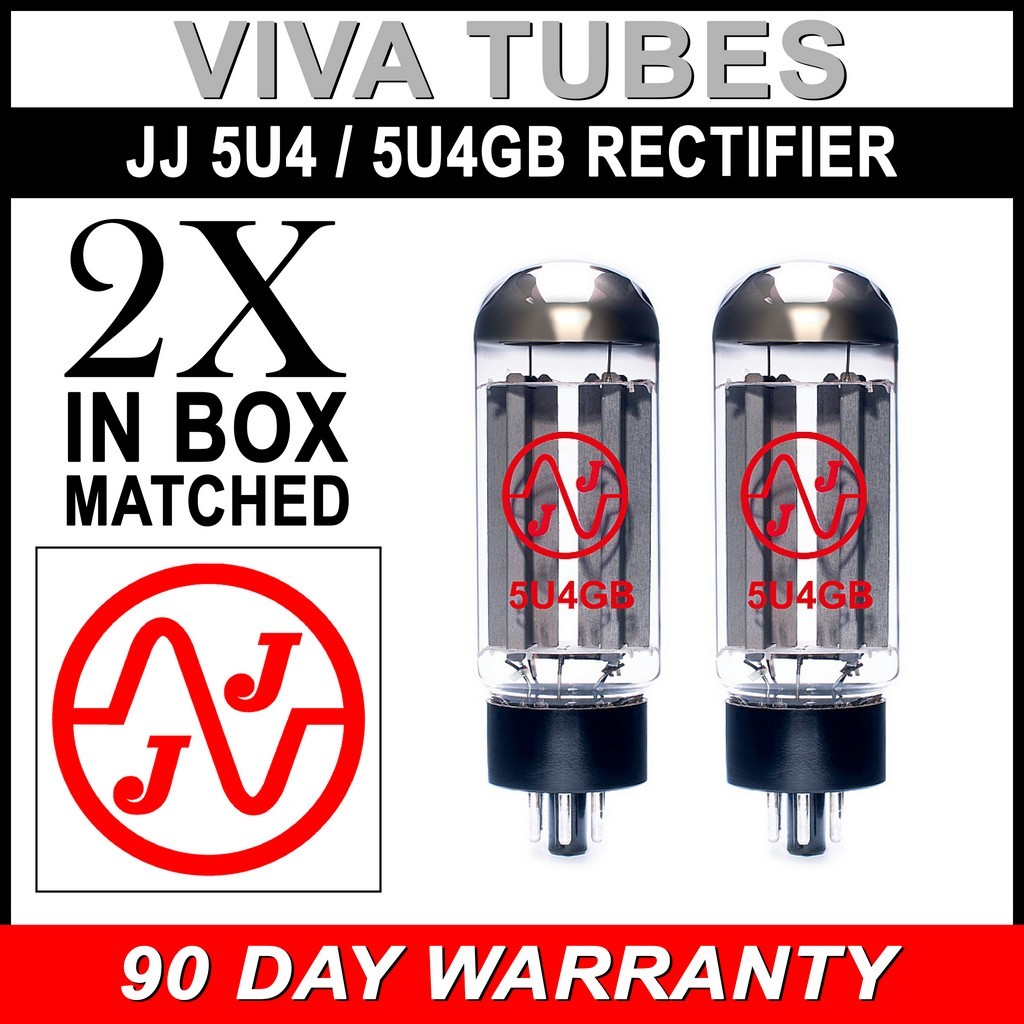 JJ Electronic Matched Pair (2) 5U4 / 5U4GB Rectifier Vacuum Tubes New ...
