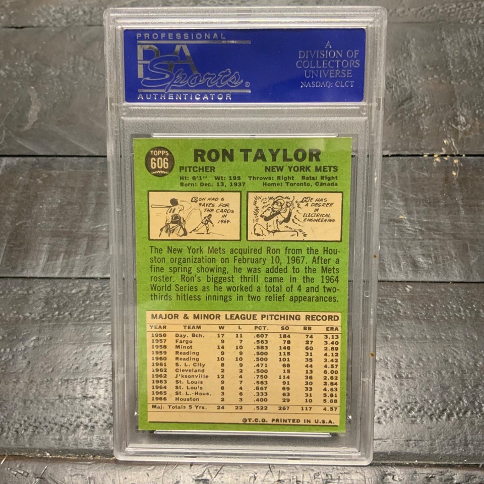 1967 Topps Ron Taylor #606 *Mets* PSA 8 NM-MT | eBay