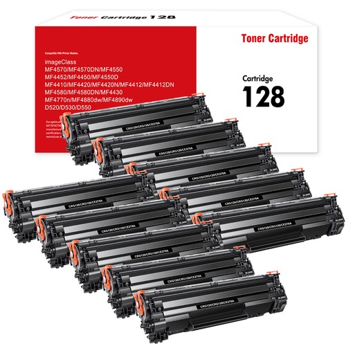 10PacK Black Toner Cartridge For Canon 128 ImageClass D530 D550 MF4770n ...