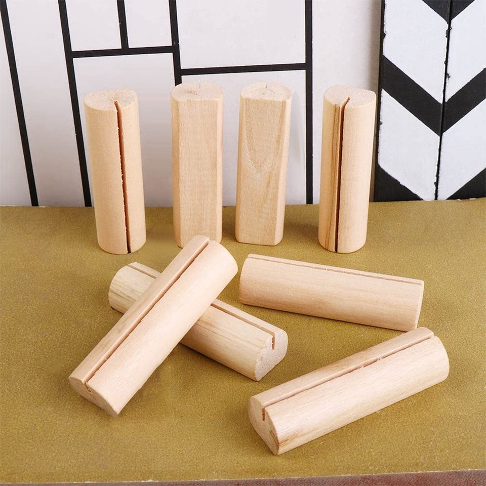 20PCS Wood Place Card Holders Wooden Table Number Stands Wedding ...