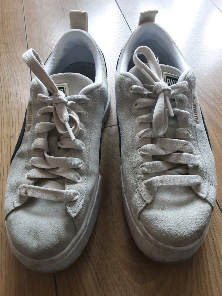 Puma Platform Trainers Light Grey Suede Uk 5.5 Lace Up | eBay UK