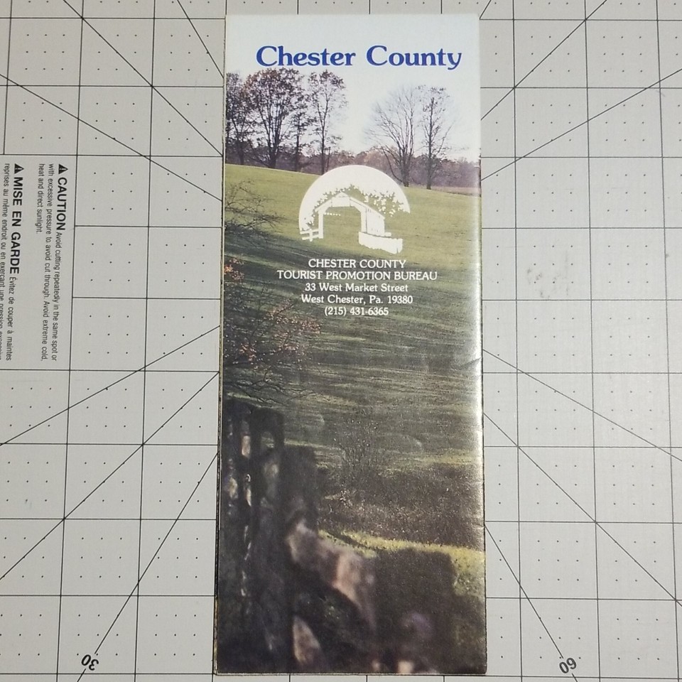 CHESTER COUNTY MAP 1982 PENNSYLVANIA PA TOURIST PROMOTION GUIDE MAP ...