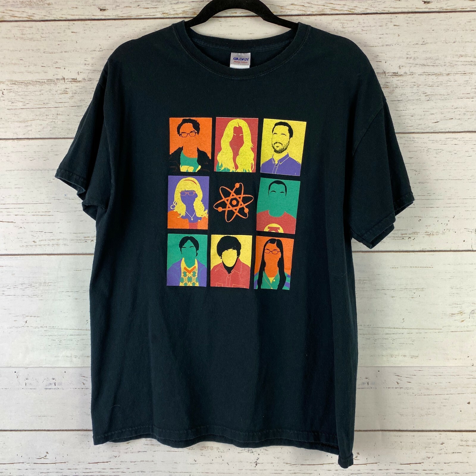 The Big Bang Theory Color Block Character Faces T-Shirt Size Large | eBay