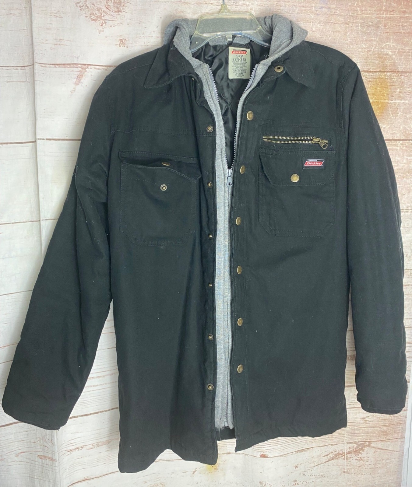 Genuine Dickies grey hood full button jacket with 4 p… - Gem