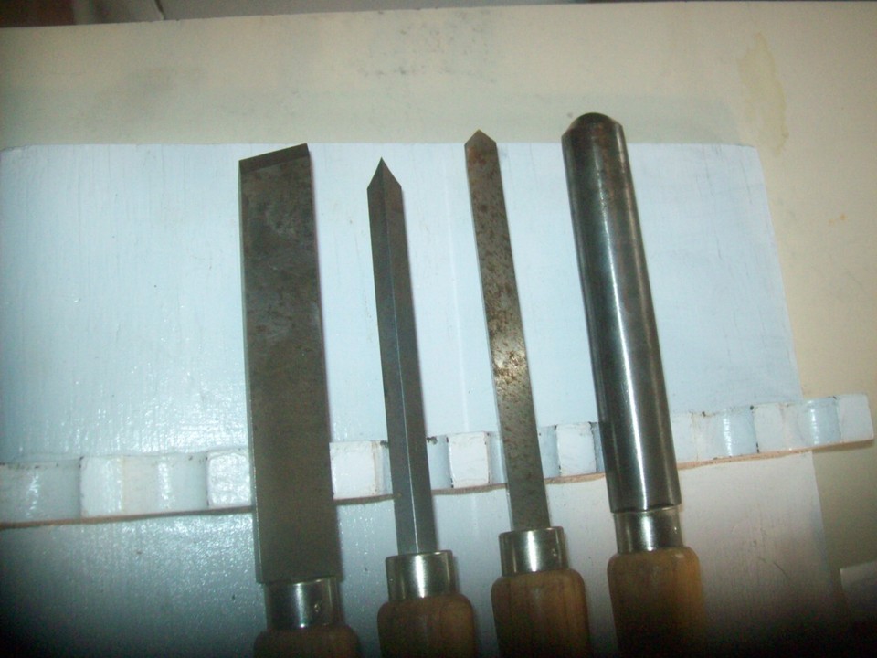 Set of 4 Different Heavy Master Mechanics Wood Turning Chisels 16" Long ...