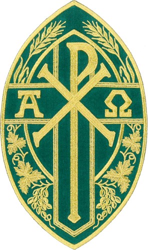 Chi-Rho Christogram-Alpha and Omega- Green - Clergy - Iron On Patch -10 ...