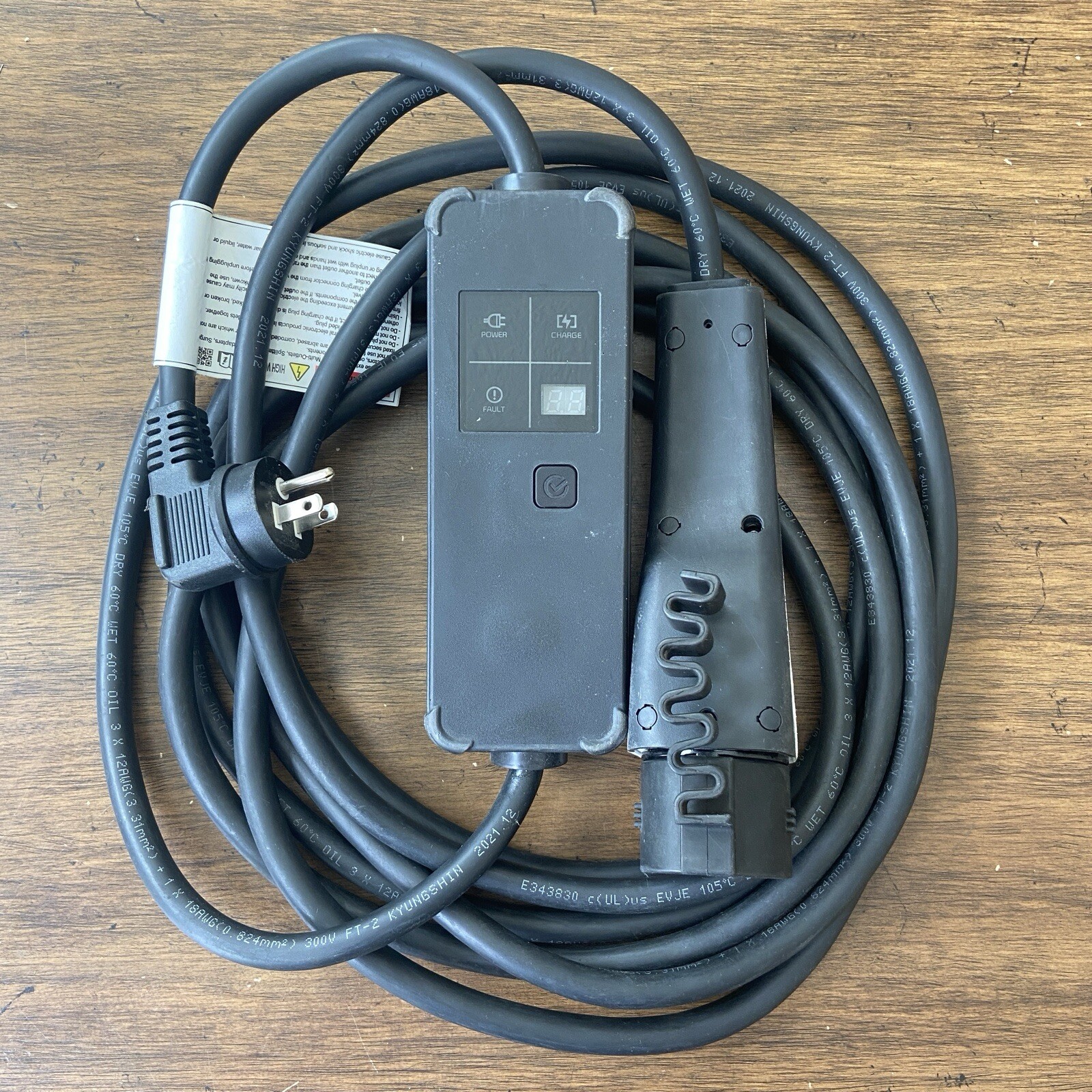 Fisker Karma EV Charger Ocean charging cable charge cord | NEMA 5-15 ...