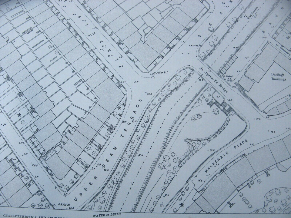 1893 Ordnance Survey Town Plan Map - Edinburgh Stockbridge ORIGINAL ...