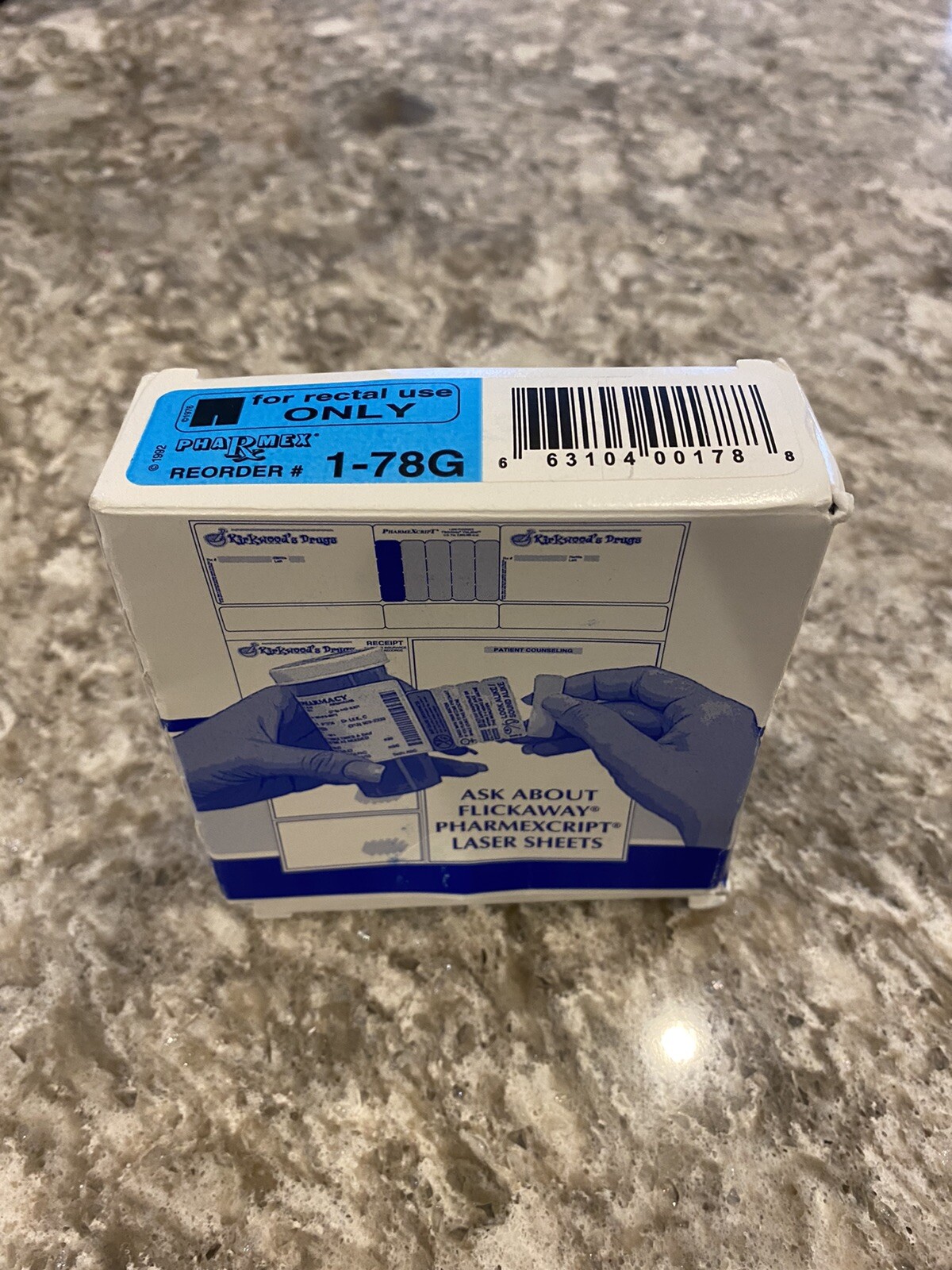 PHARMEX 1-78g Permanent Paper Label for Rectal Use 1 9/16 X 3/8 Blue ...