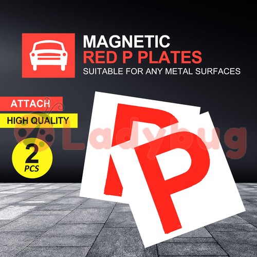 2x Magnetic Red P Plates P Plate FOR QLD Queensland | eBay