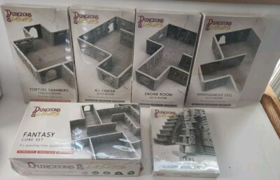 Dungeons & Lasers: Bulk Lot 6 Sets w/ Core Set, Sci-Fi Rooms & Stairs ...