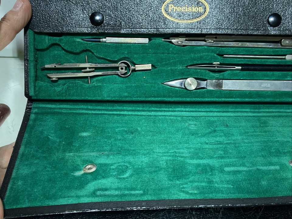 Vintage German Drafting Set 19- Tools Precision Engineering Drawing Kit ...