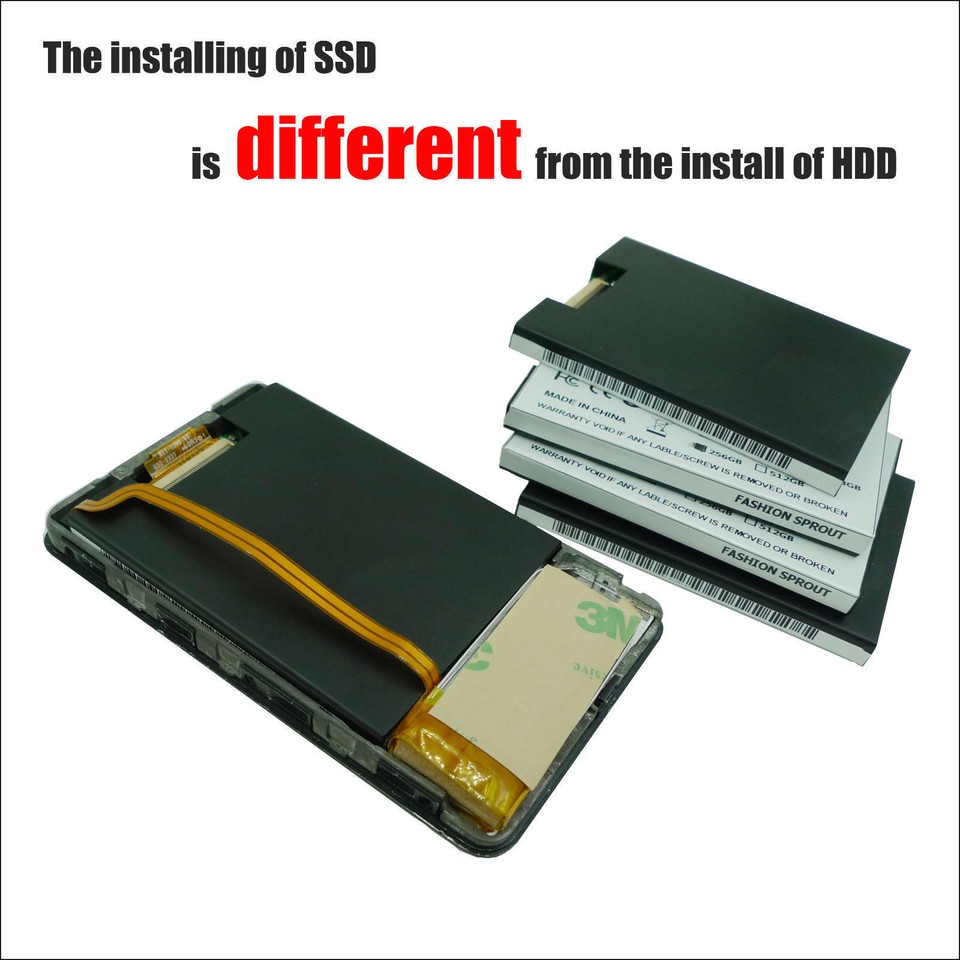 SSD 256gb Upgrade MK1634GAL for Apple iPod Classic 7th 160gb Hard Disk ...