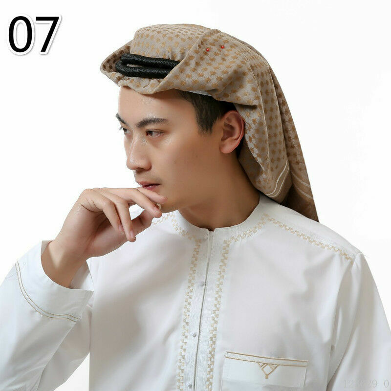 Men Islam Muslim Hijab Turban Arab Headwrap Scarf Shawls Caps Headscarf ...