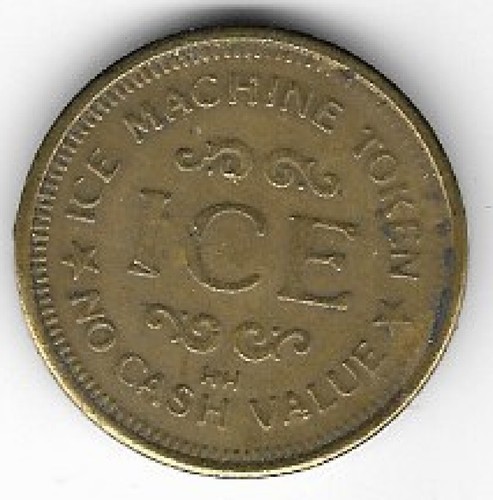 Ice Machine Token No Cash Value Brass Blank Back | eBay