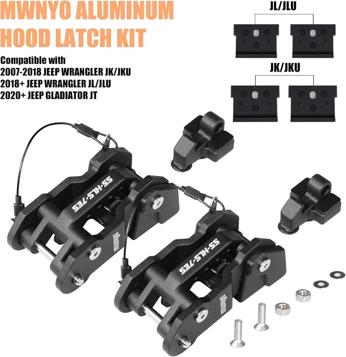 SHEAM Hood Latches Aluminum Alloy Hood Catch Compatible With Jeep ...