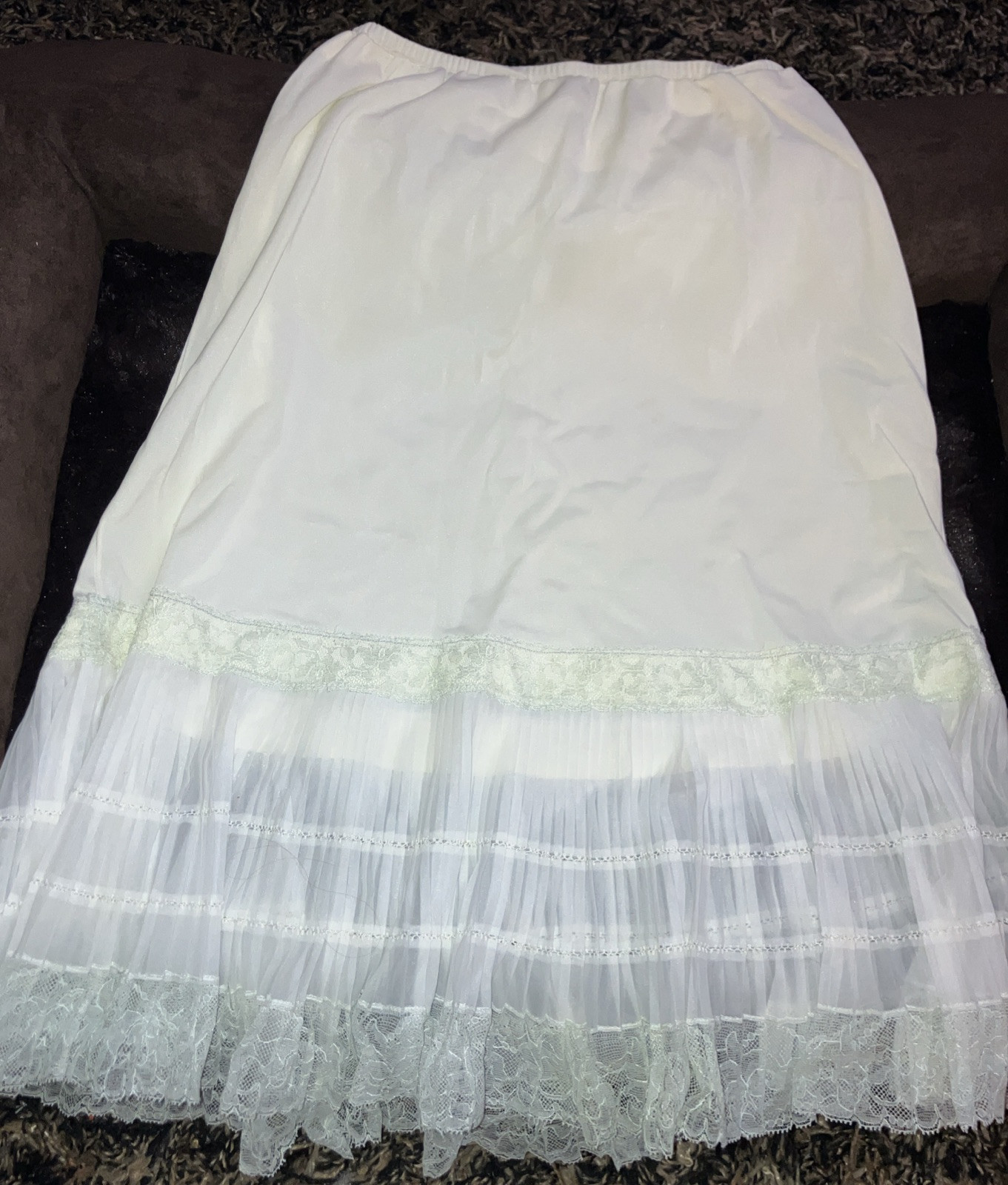 1950s Van Raalte Ruffled Half Slip; Ivory, Size S; 68… - Gem