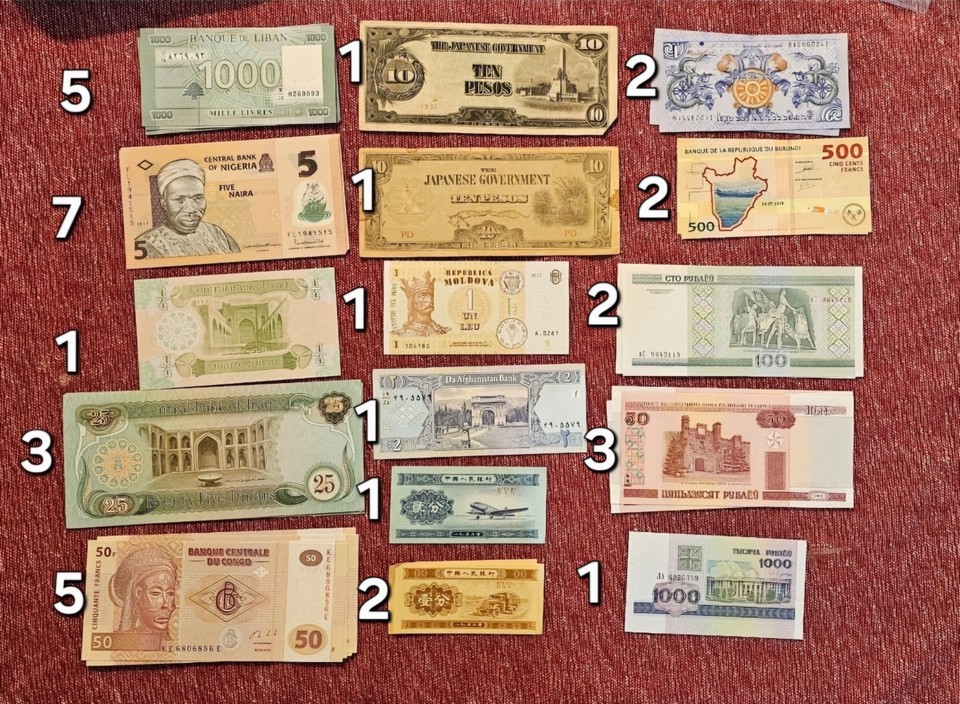 HUGE LOT of Foreign Currency World Paper Money World Banknotes Lot Of ...