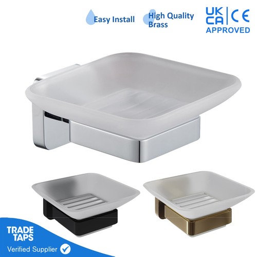 Modern Soap Holder Glass Dish Bathroom Kitchen Wall Mounted 150mm | eBay