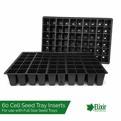 60 Cell Bedding Plant Pack Tray Inserts for Full Size Seed Propagator ...