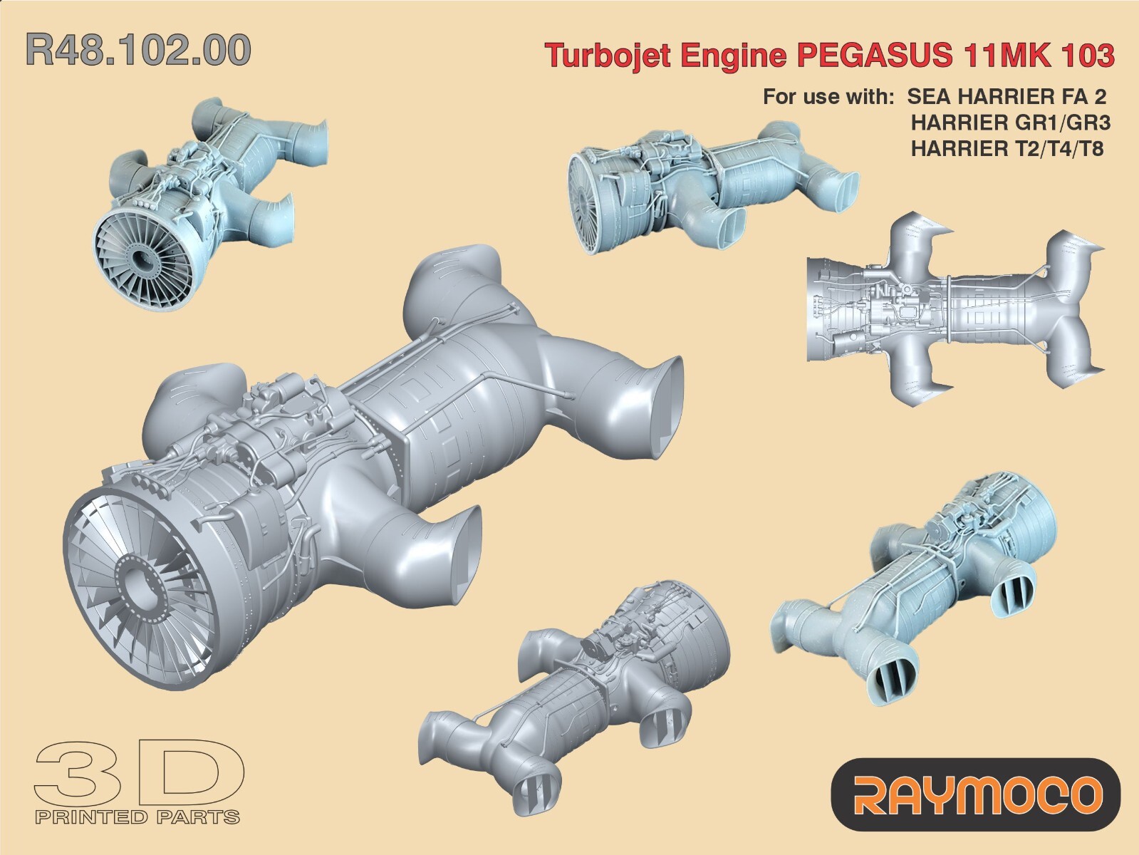 RAYMOCO R48.102.00 1/48 Turbojet Engine PEGASUS 11 MK 103. For use with ...
