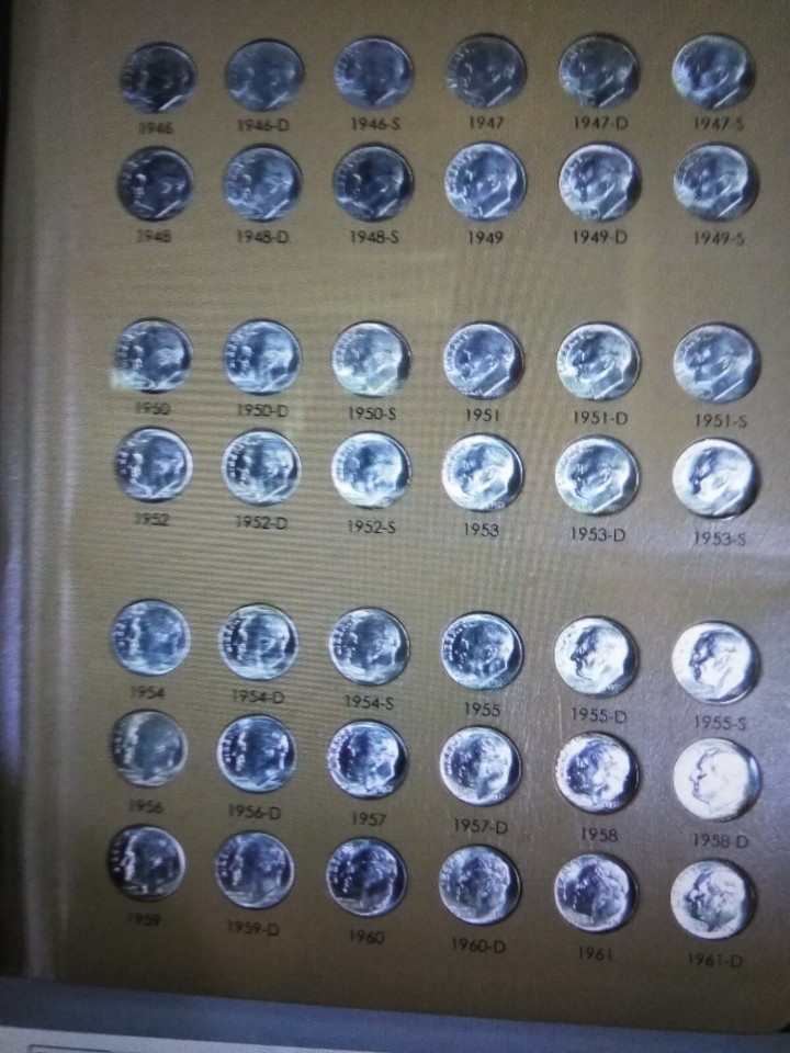 1946-2023-P,D,S ROOSEVELT DIME SET - in NEW Dansco album COMPLETED ...