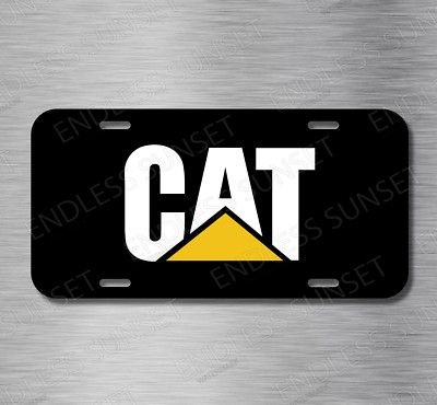 CAT Caterpillar Black Construction Equipment License Plate Front Auto ...