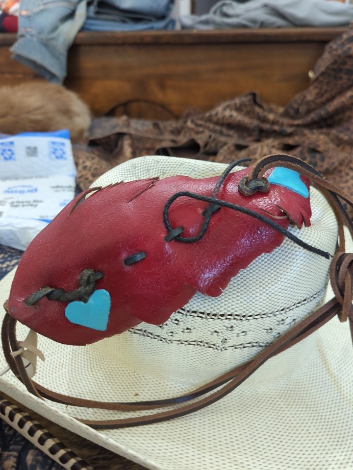 Beautiful Leopard Handmade, Stained And Painted Leather Hat Feather ...