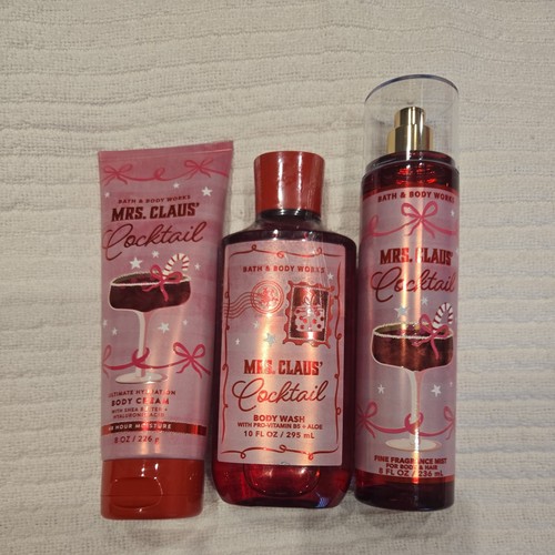 BATH AND BODY WORKS MRS CLAUS COCKTAIL SHOWER GEL, MIST & BODY CREAM ...