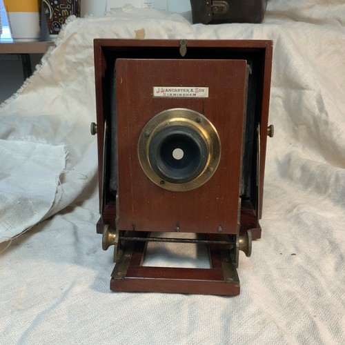 Lancaster Le Merveilleux Patent Brass and Wood Camera | eBay UK