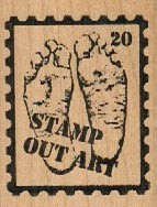 Stamp Out Art Post 1 1/2 x 2" Mounted Rubber Stamp, Mixed Media Stamp ...