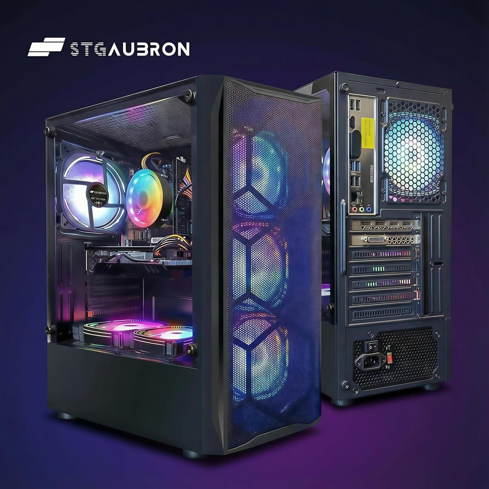 STGAubron Gaming PC Desktop Computer i7 RX580 8GB,16GB RAM 1TB SSD WiFi ...