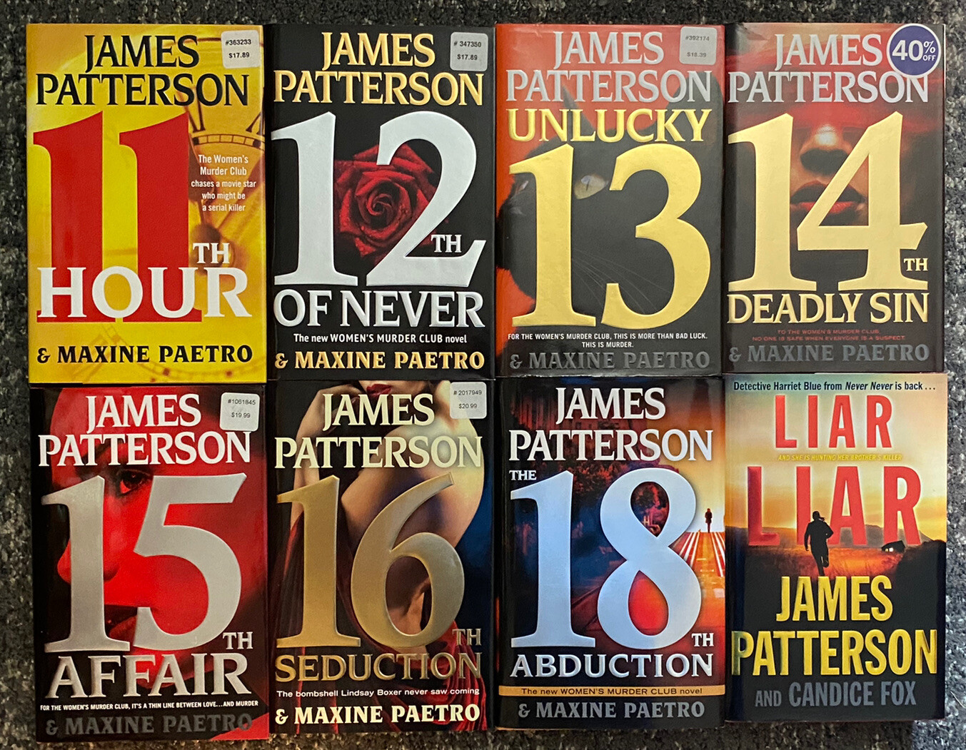Lot Of 20 James Patterson Hardcover Books Like New 9780316037914| eBay