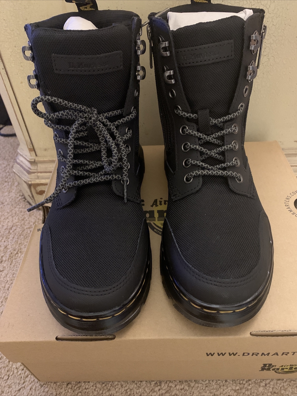 Dr Martens Combs Zip Tech X-Tough Unisex Ajax Black Utility Boots Sz ...