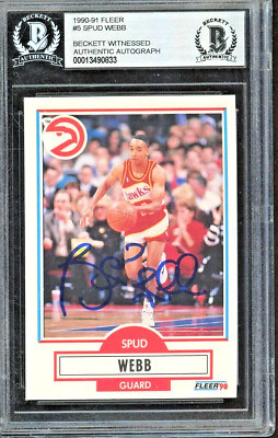 1990 SPUD WEBB Fleer Basketball Beckett Autograph | eBay