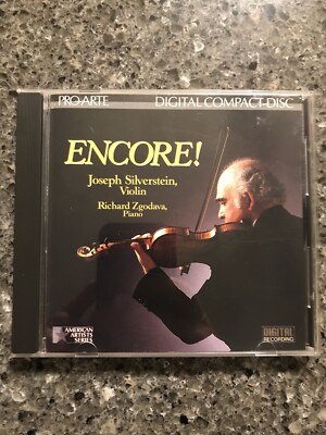 Joseph Silverstein Violin Encore! (CD, Pro Arte) Richard Zgodava 1986 ...