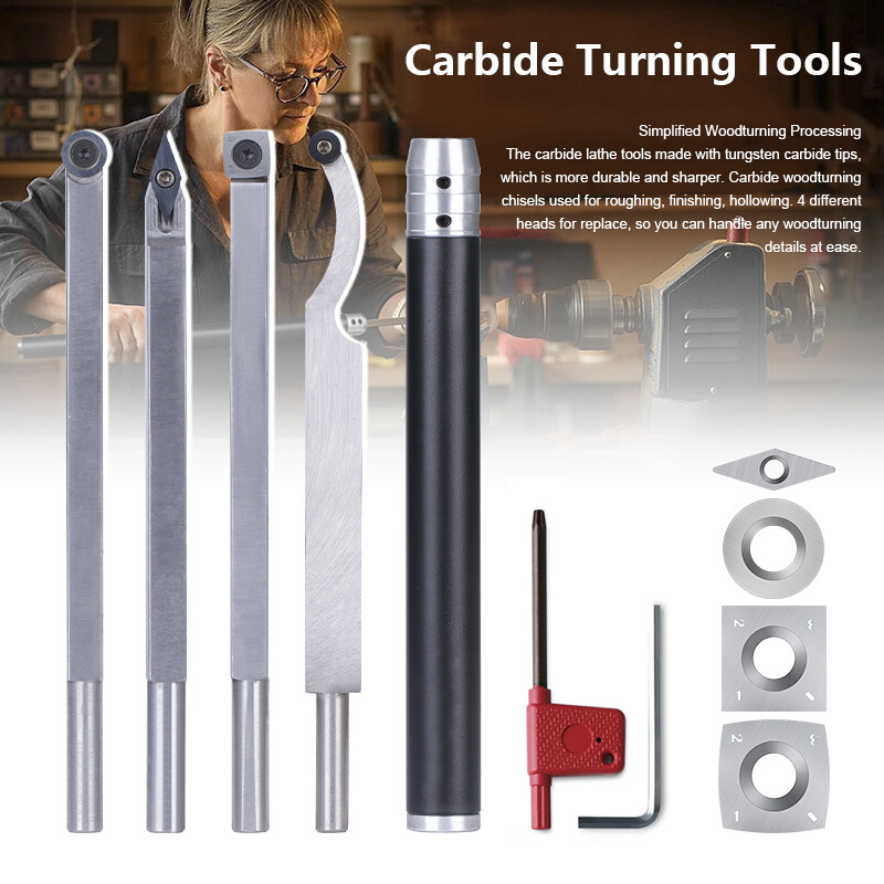 Carbide Cutters for Wood Lathe Turning Hand Tools Rougher Finisher ...