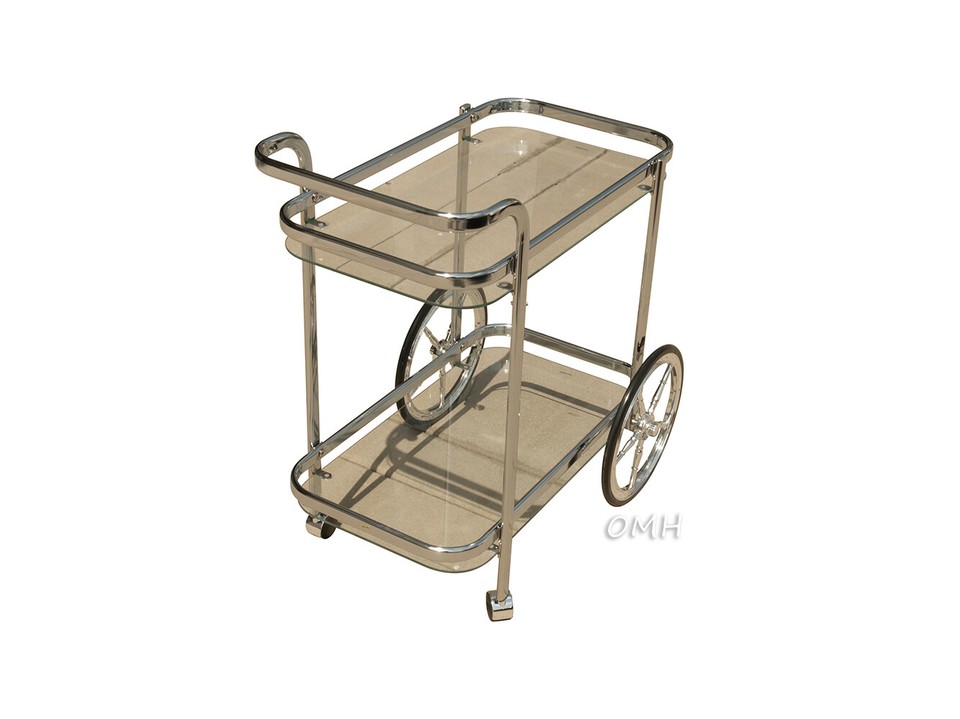 Rolling Layers Serving Dental Cart Trolley Wheels Chrome Plated Glass ...