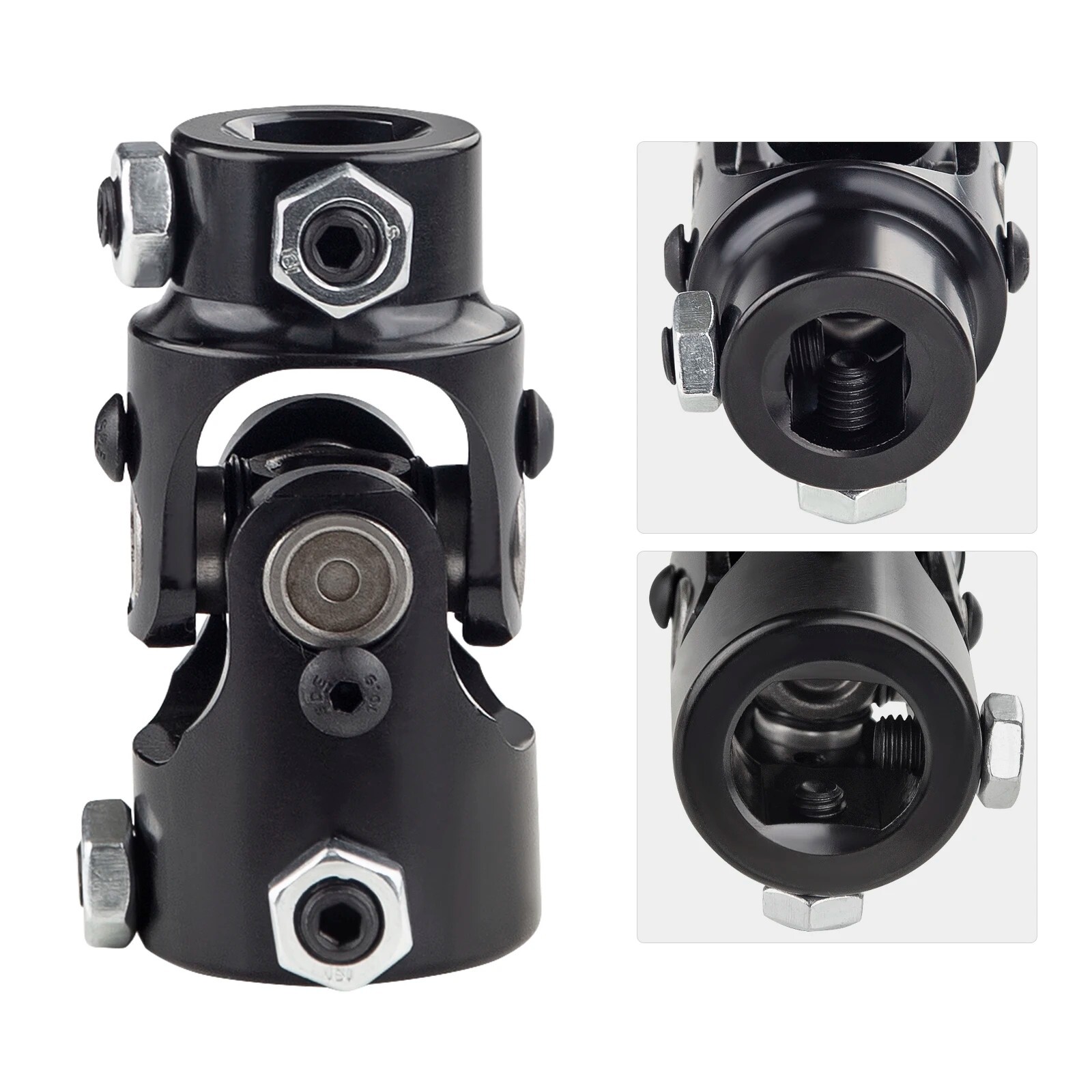 "1"" DD x 3/4"" DD Black Steering U Joint Coupler From 1"" Column to 3/ ...