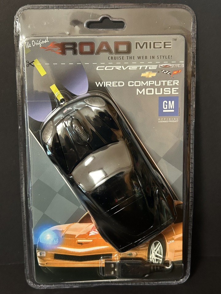 The Original Road Mice Computer Mouse Black Corvette Wired GM NEW ...