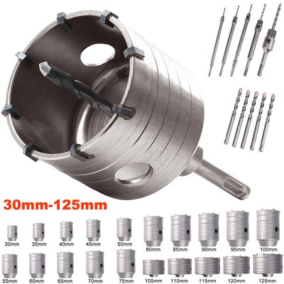 30-125mm CORE DRILL BIT SDS PLUS HEX TCT Masonry Brick Hole Cutter ...