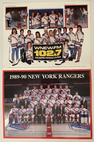 1990 New York Rangers Official Team Photo Foldout 7 x 11 | eBay