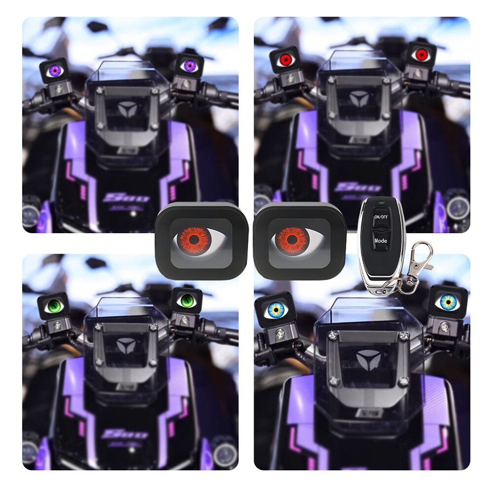 LED Dynamic Devil Eyes Lights 6 Modes Light w/ Remote Control Fit ...