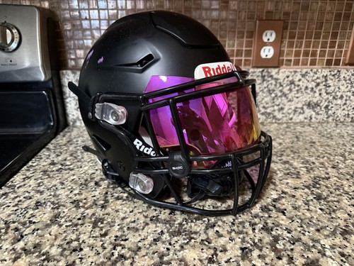 Riddell SpeedFlex Football Helmet Matte Flat Black w Facemask & Visor ...