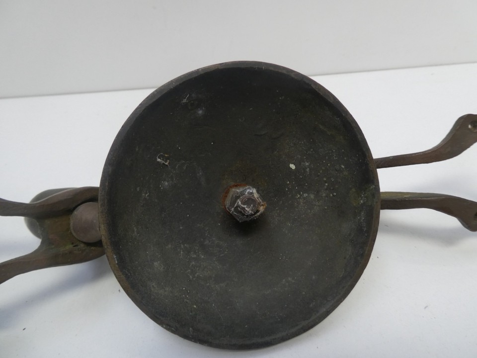 RARE OLD ANTIQUE BRASS TRAM TROLLEY STREET CAR WALL MOUNT METAL BELL ...