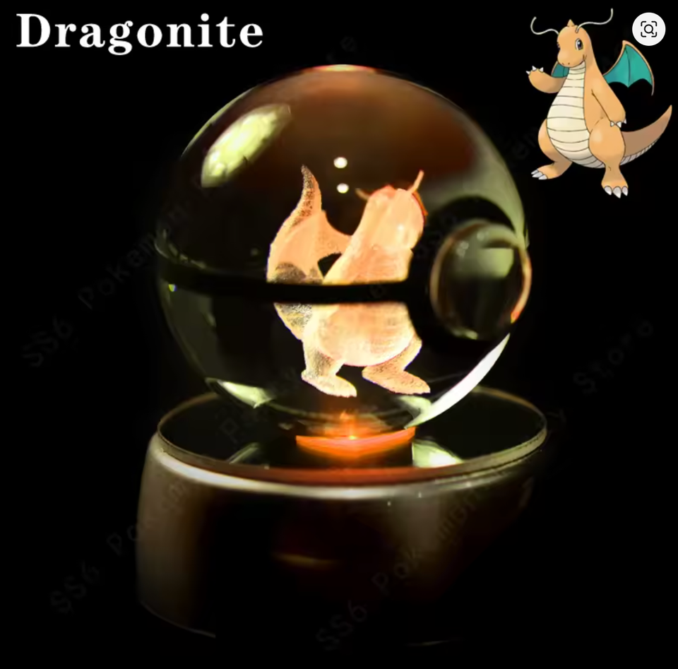 3D Anime Crystal Ball LED Night Light Lamp | Desk Decor Gift for Fans ...