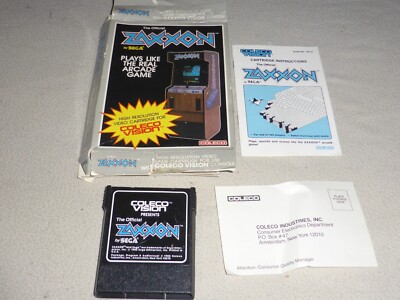 VINTAGE COLECO COLECOVISION ZAXXON GAME COMPLETE W BOX & MANUAL SEGA ...