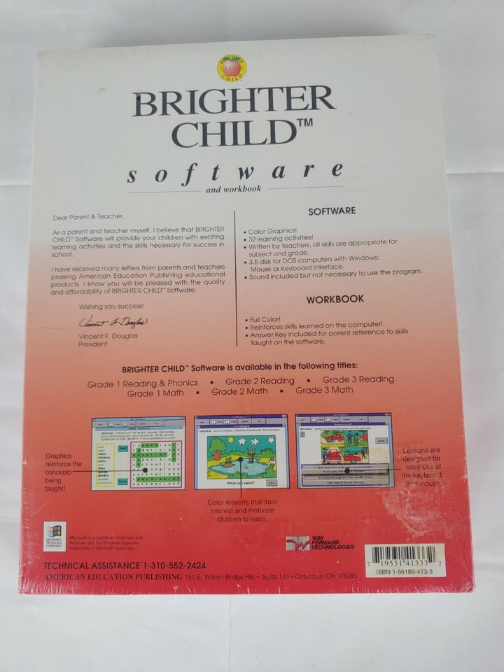 READING GRADE 3 (BRIGHTER CHILD SOFTWARE & WORKBOOK) SEALED | eBay