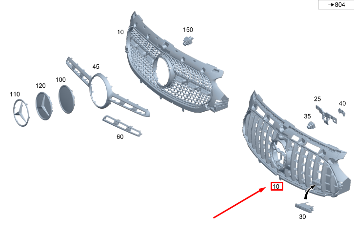 MERCEDES-BENZ GLA H247 AMG Radiator Grille A2478801606 NEW GENUINE | eBay